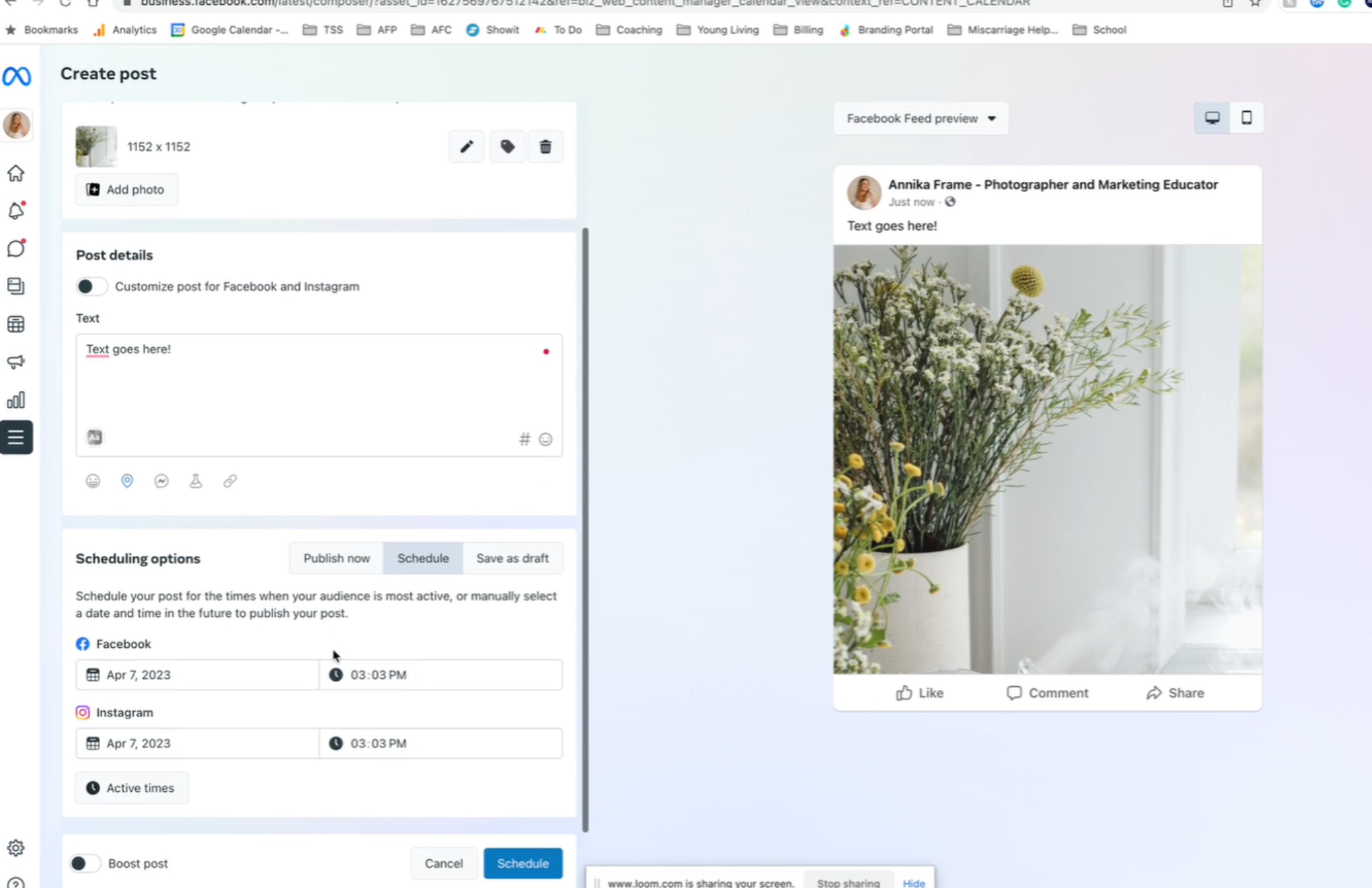 How to Schedule Facebook + Instagram Posts Through Meta Business Suite ...