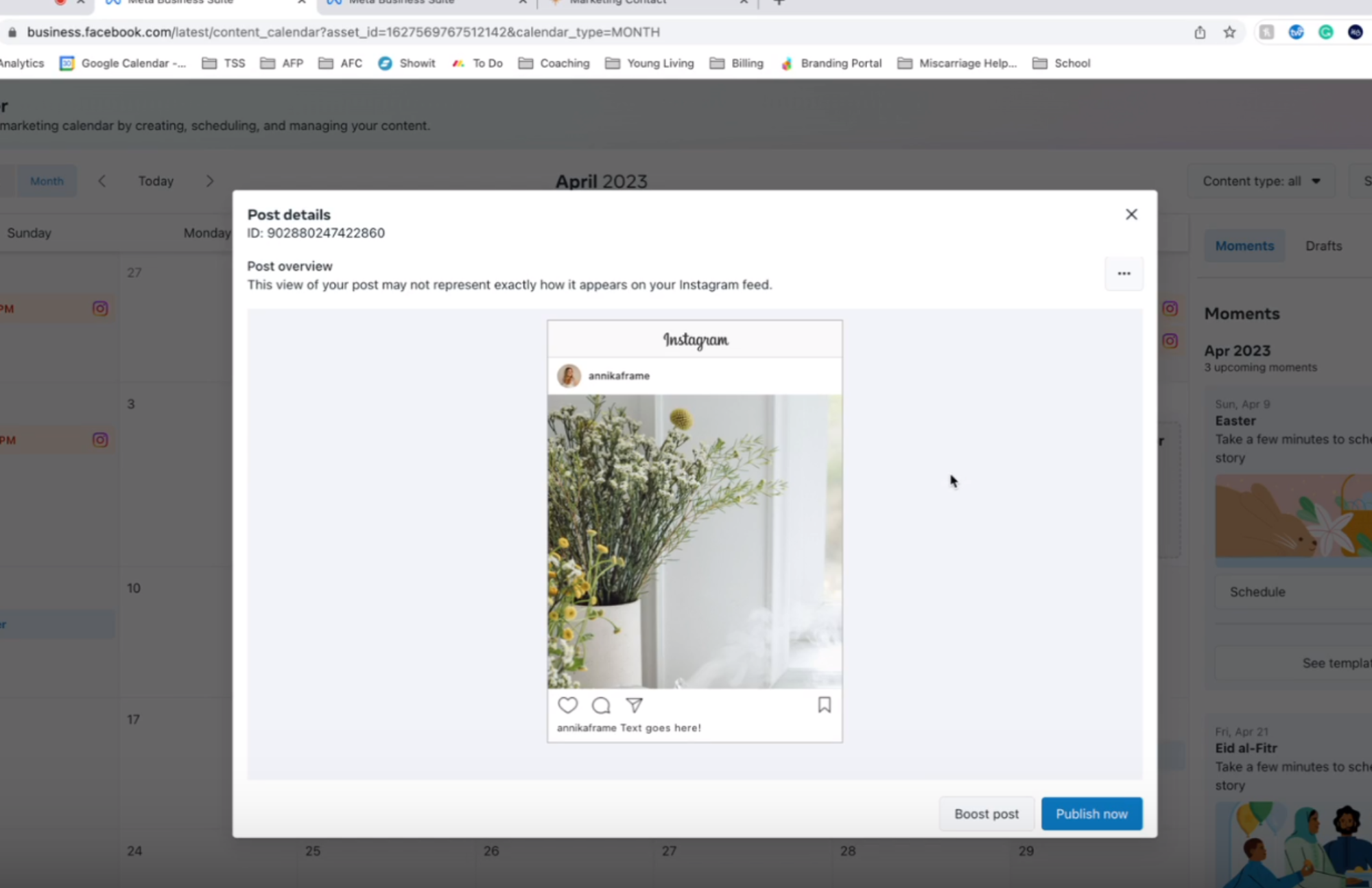 How to Schedule Facebook + Instagram Posts Through Meta Business Suite ...